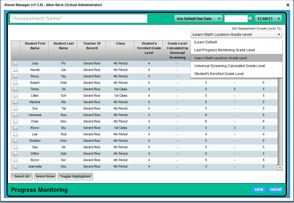 Assessments Recommended Use | iLearn, Inc. Support
